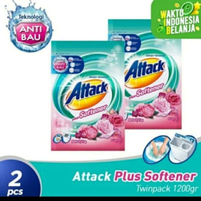 Jual Attack plus softener deterjen konsentrat kemasan1.2 kg Isi 2 Pcs di Seller Cassa star ...