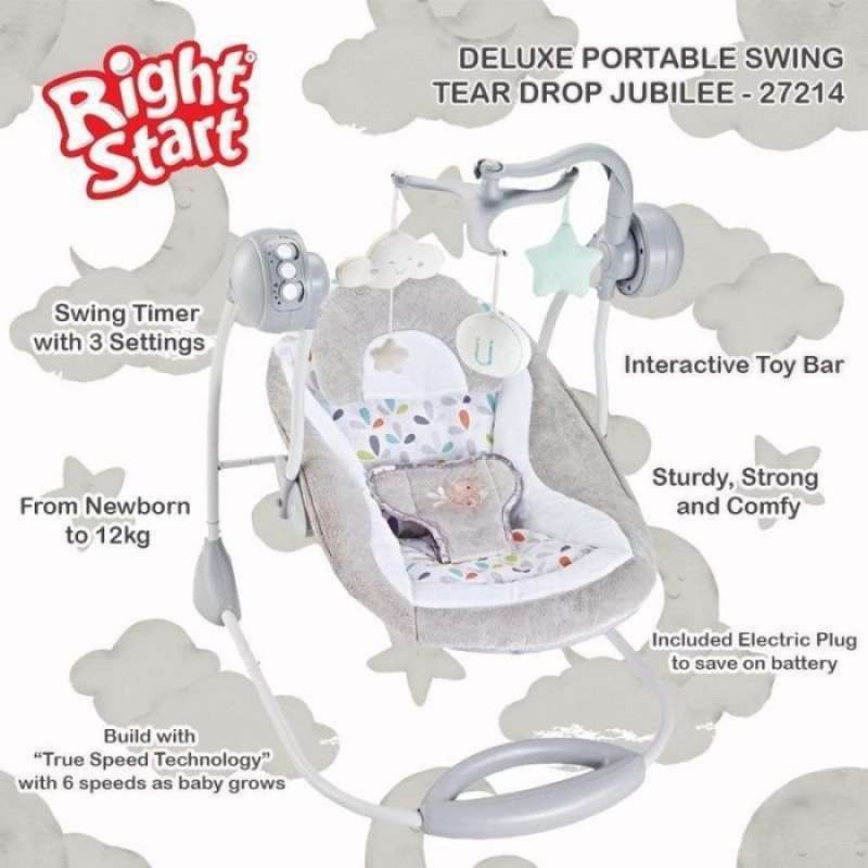 Promo Ayunan Bayi Otomatis Baby Swing Right Start Deluxe Portable Swing ...