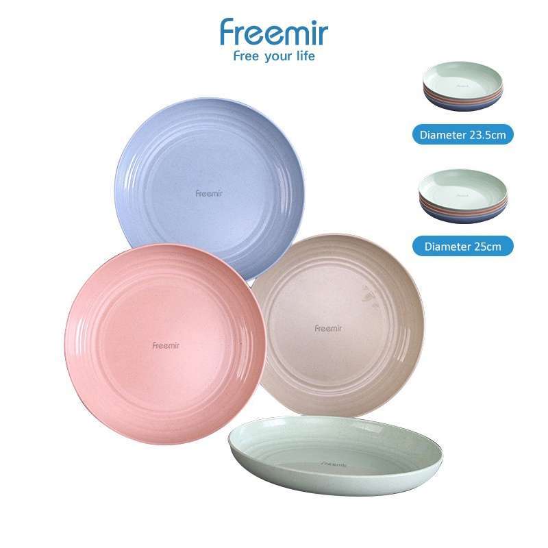 Jual Piring Makan Plastik Awet Anti Pecah Freemir | Bahan Jerami Gandum ...