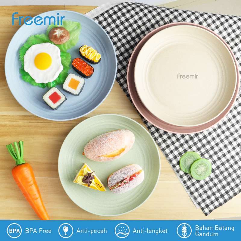 Jual Piring Makan Plastik Awet Anti Pecah Freemir | Bahan Jerami Gandum ...