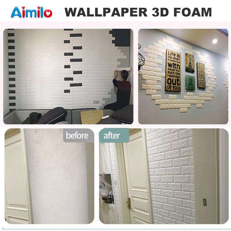 Jual Wallpaper Dinding 3d Foam Motif Batu Bata Ukuran 77 X 70 Cm Mewah ...