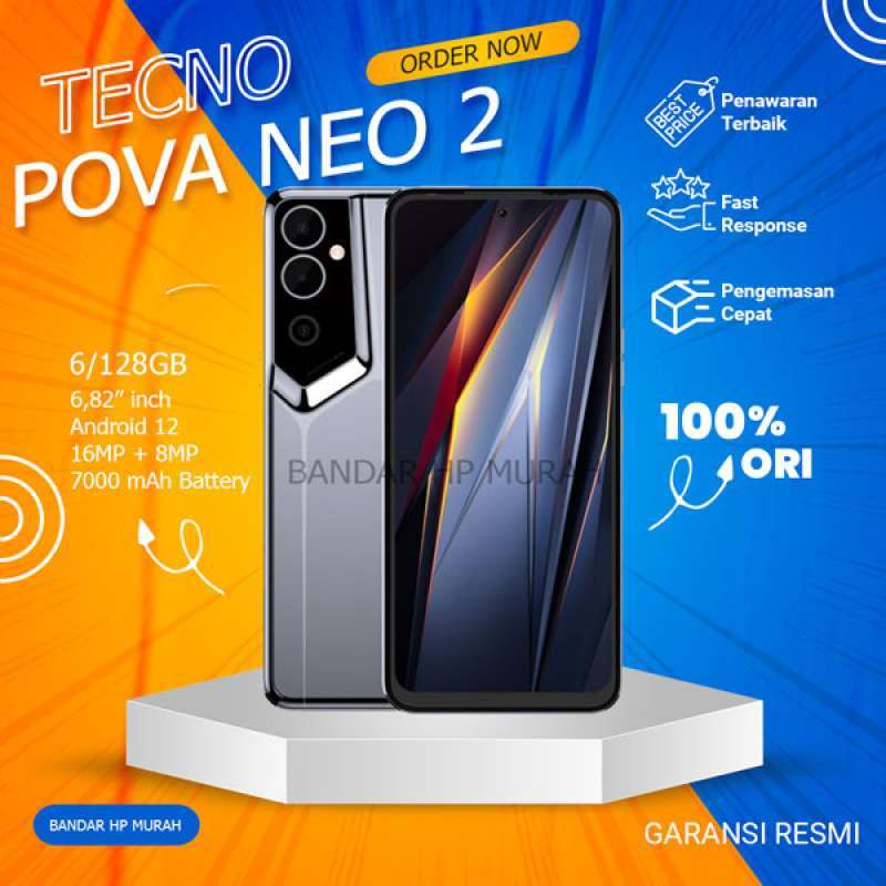 Jual TECNO Pova NEO 2 RAM 6+3GB* / 128GB [Helio G85, 6.82 HD+ 90Hz, NFC, 7000mAh 18W, Android 12 ...