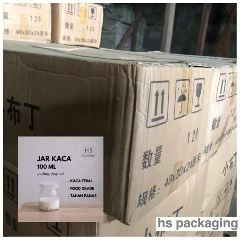 Jual SATU DUS 100ml Toples Kaca tutup plastik / Glass Jar 100 ml di ...