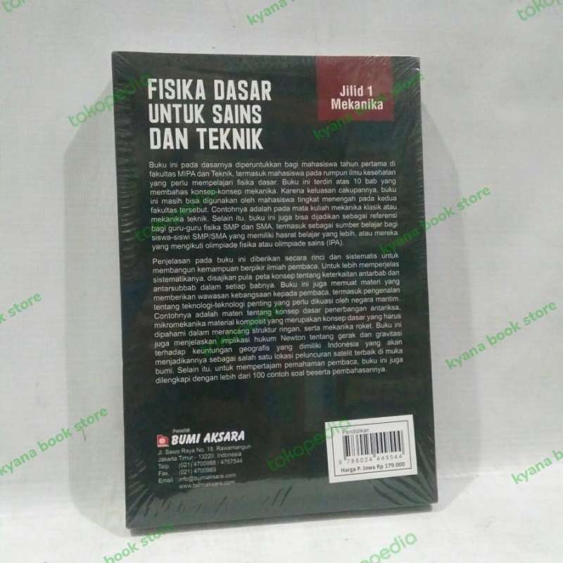 Jual Buku Fisika Dasar Untuk Sains Dan Teknik Jilid 1 - Mekanika Di Seller Kyana Book Store ...