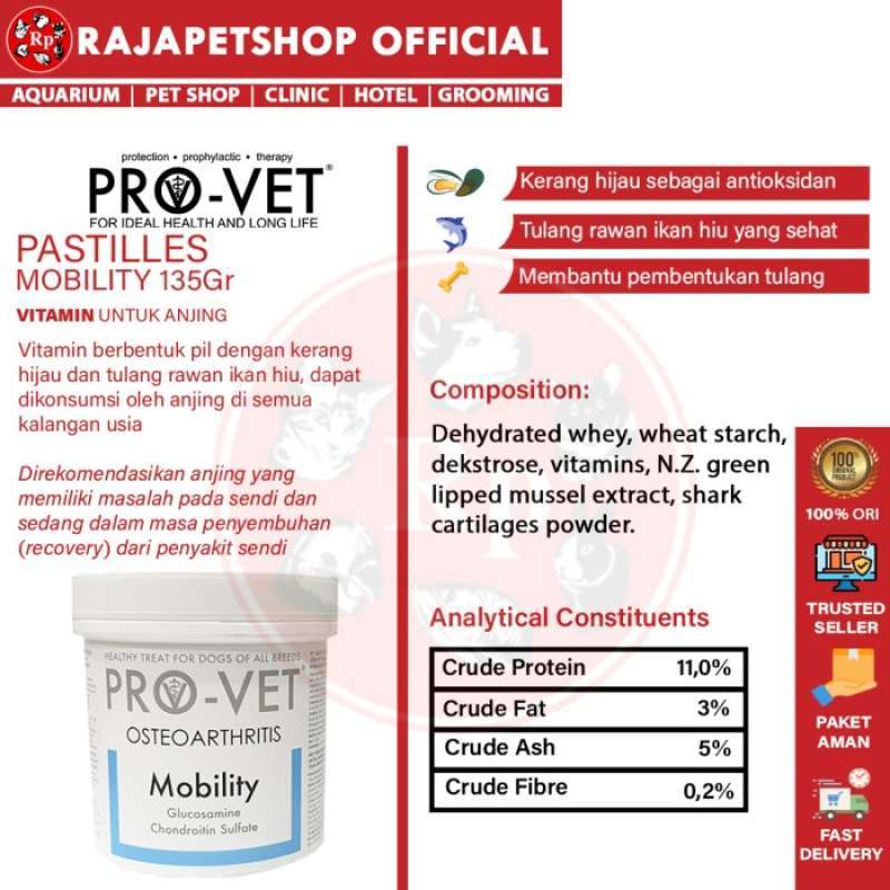 Promo Provet Pastilles Mobility Suplemen Tulang Vitamin Sendi Anjing ...