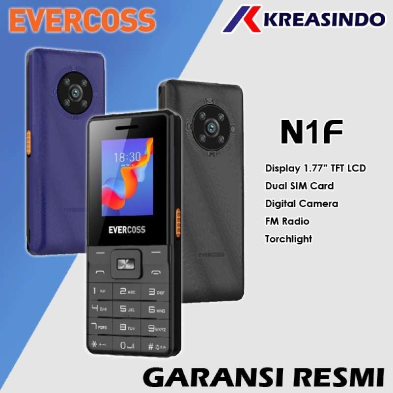 Jual EVERCOSS N1F Feature Phone CandyBar HP Murah Garansi Resmi - Blue ...