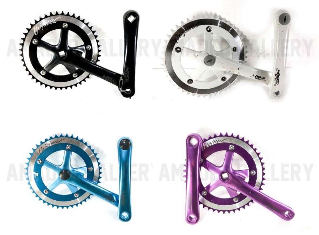 Jual CRANK SET SEPEDA FIXIE SINGLE SPEED LASCO ORIGINAL 46T BCD 130 ...