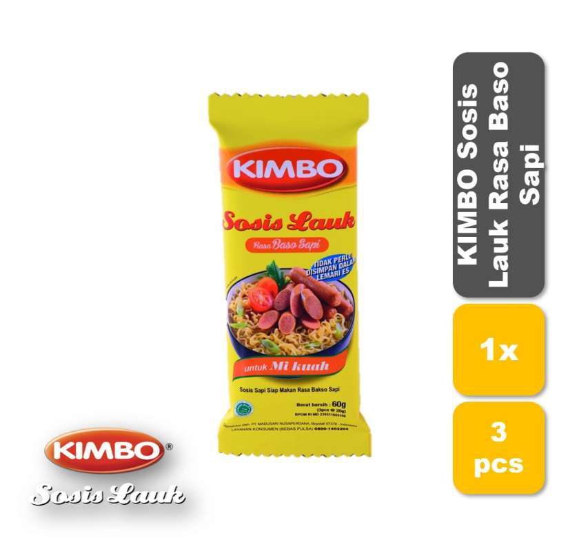 Jual KIMBO Sosis Lauk Rasa Baso Sapi [1 pcs x 60 g] di Seller ...