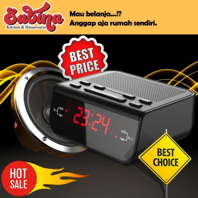 Jual Jam Meja Alarm LED Digital Clock FM Radio Portable Battery Back Up ...