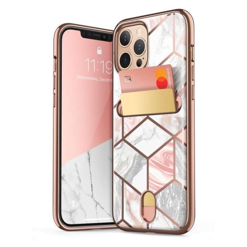 Jual Case iPhone 12/12 Pro i-BLASON Cosmo Wallet Card Slot Ori - Marble ...