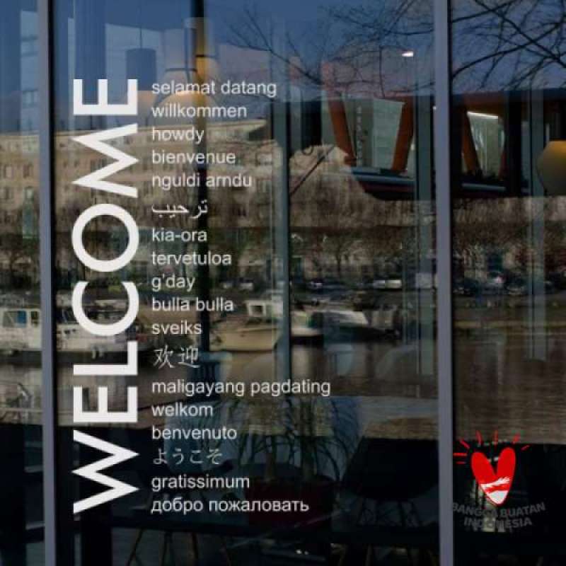 Jual Wall Sticker Welcome Banyak Bahasa,Sticker,Dinding,Kaca,Kantor ...