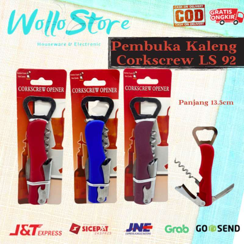 Jual Pembuka Botol 4 In 1 / Bukaan Botol Wine 4in1 / Corkscrew Opener ...