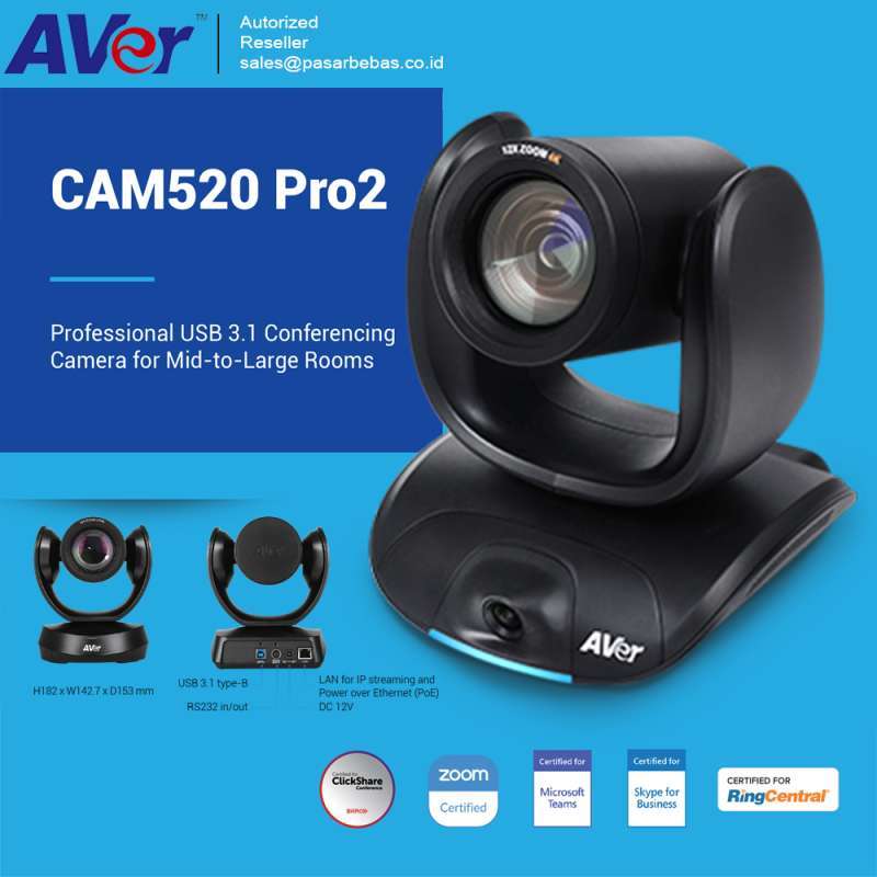 Jual Aver CAM520 PRO2 Full HD PTZ USB Video Conference Camera 24x Zoom ...