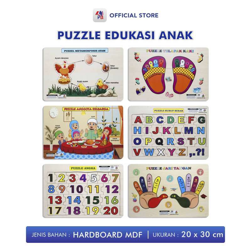 Jual Puzzle Edukasi Anak / Puzzle Kayu / Puzzle Anak Huruf Besar Angka ...