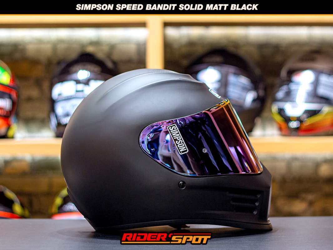 Jual Helm Motor SIMPSON Speed Bandit Solid Matte Black Full Face ...