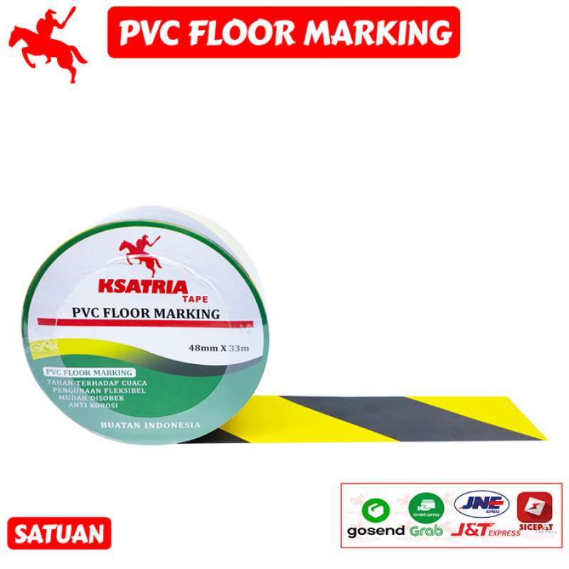 Jual Pvc Floor Marking / Police Line Kuning Hitam Ksatria Tape 33 Meter ...