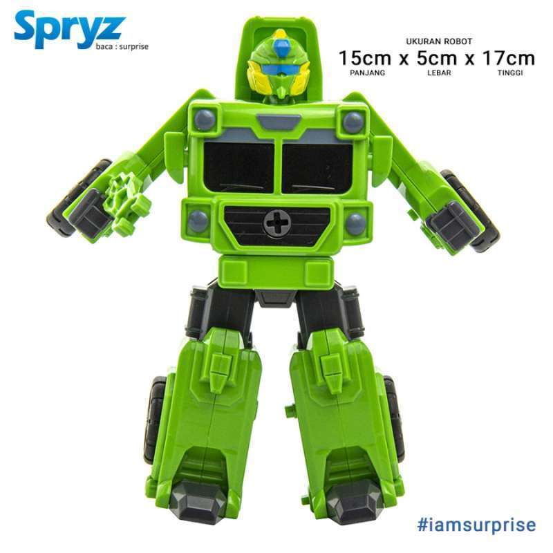 Jual Spryz Revamp Robo Truck Green - Mainan Truk Robot Transformer Diy ...