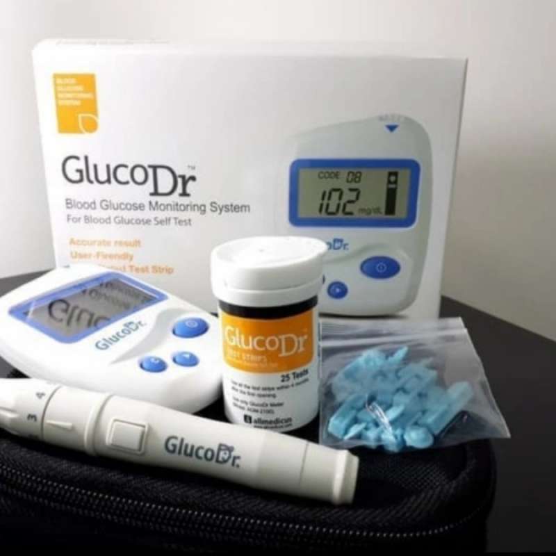 Promo gluco dr + 1 tabung strip isi 25 alat cek kadar gula darah ...