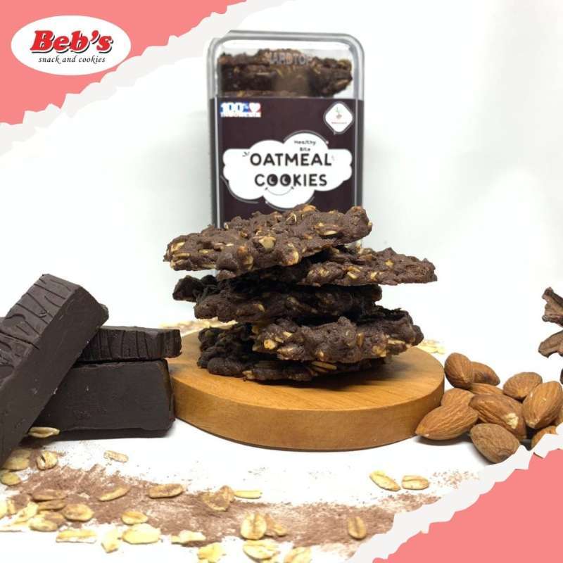 Jual Oatmeal Almond Cookies/kue Gandum/healthy Snack /230 Gram ...