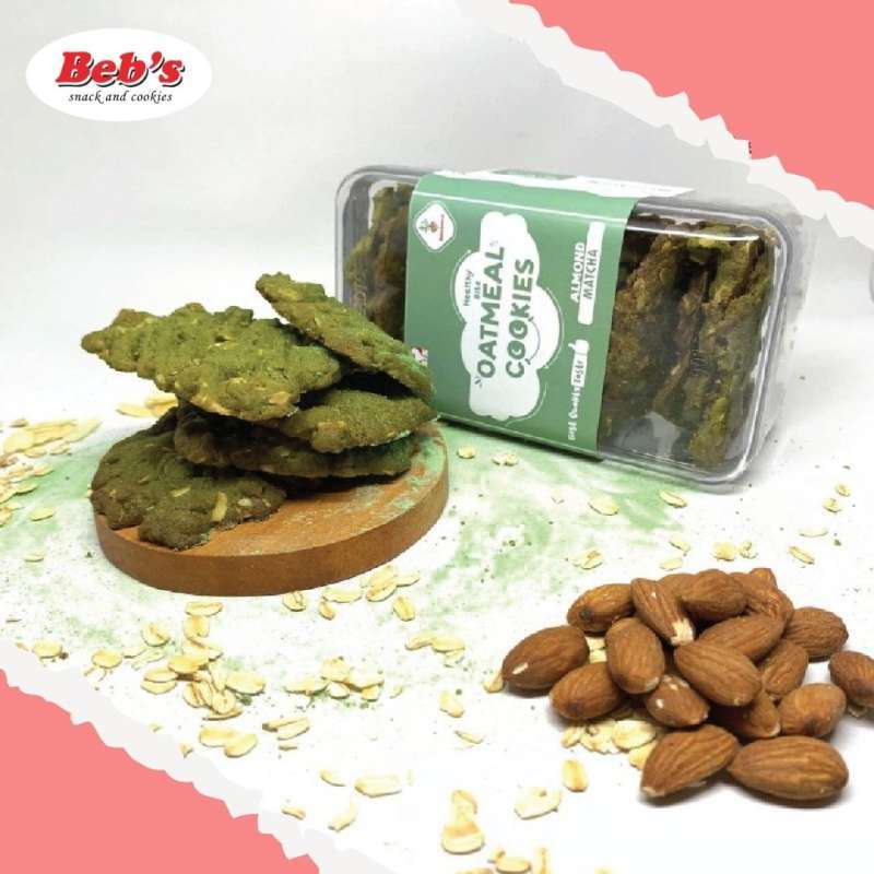 Jual Oatmeal Almond Cookies/kue Gandum/healthy Snack /230 Gram ...