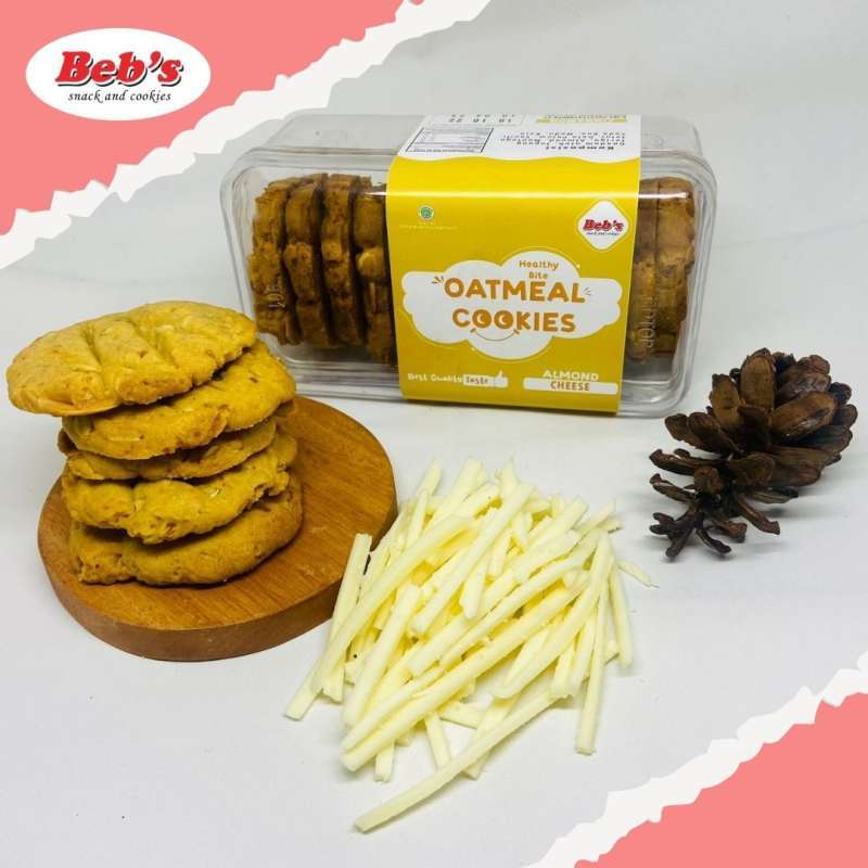 Jual Oatmeal Almond Cookies/kue Gandum/healthy Snack /230 Gram ...