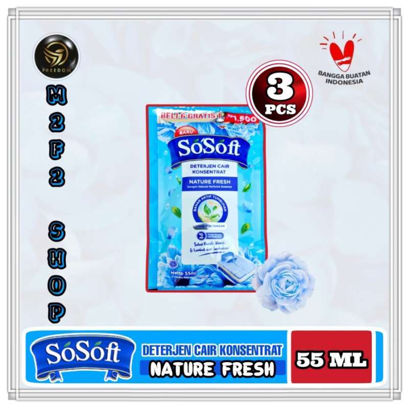 Jual Sosoft | So Soft Deterjen Cair Konsentrat Sachet - 55 ml (Kemasan ...