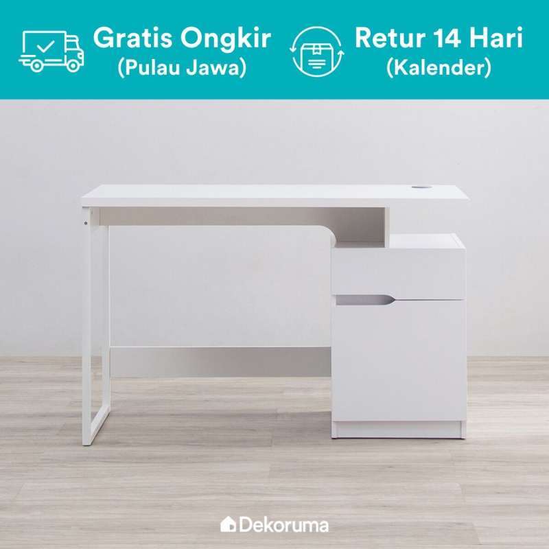 Jual Dekoruma Lexa Desk Meja wirh Lemari Laci - Putih - Jawa Dan Bali ...