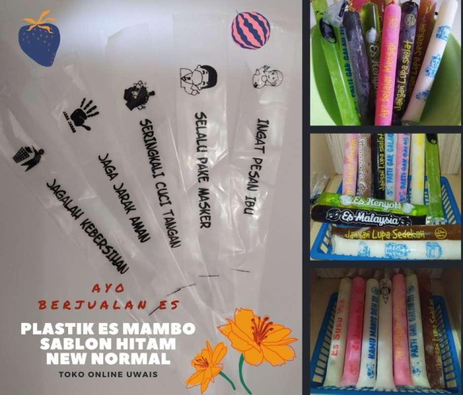 Jual Plastik Es Mambo Sablon Hitam New Normal/es Spidol/es Lilin Isi 50 ...