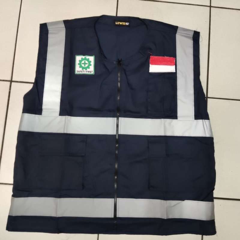 Promo Rompi kerja safety / seragam kerja proyek biru Dongker Diskon 23% ...