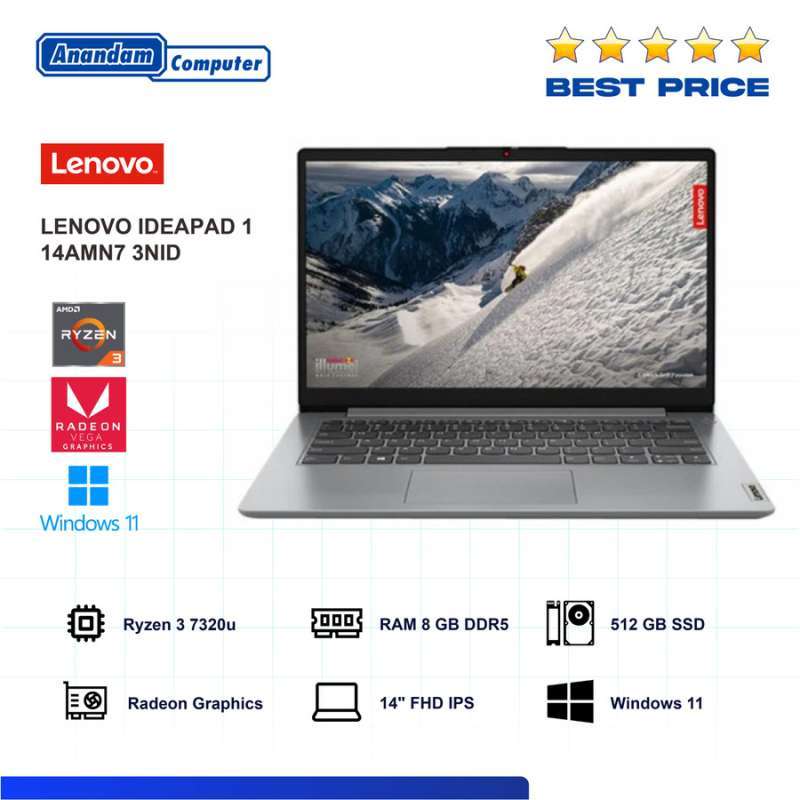 Jual Lenovo Ideapad Slim 1 IP1-3NID Ryzen 3 7320 8GB DDR5 512SSD W11 ...