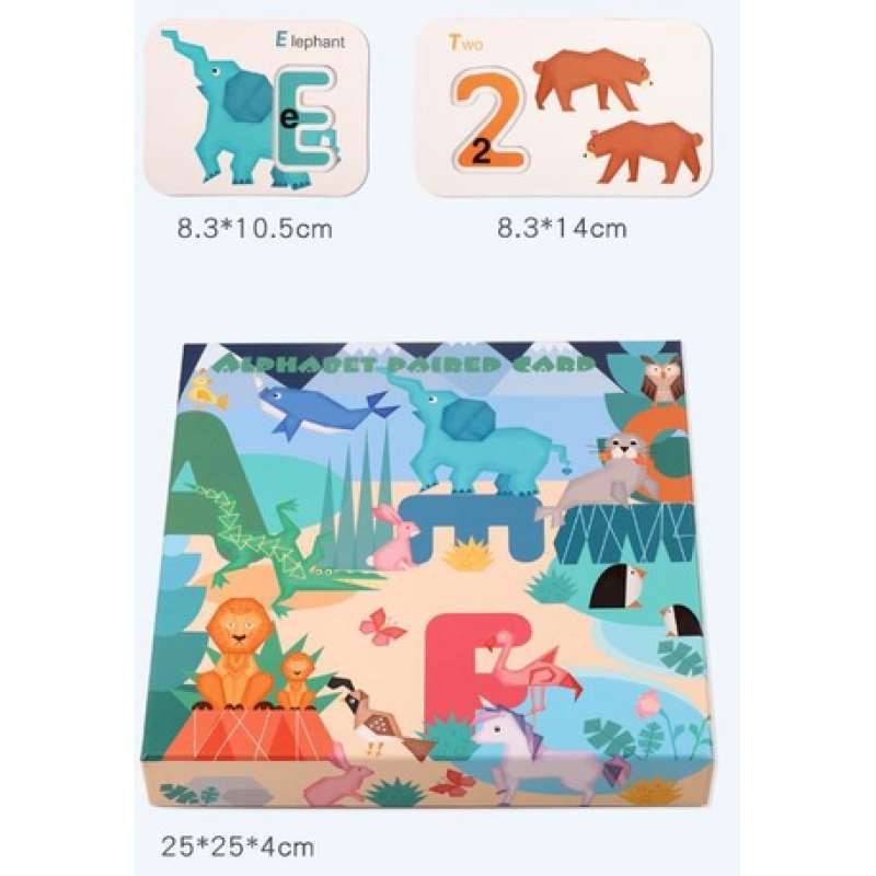 Jual Malotoys - Matching Alphabet Number Card Pairing Pair Paired Cards ...