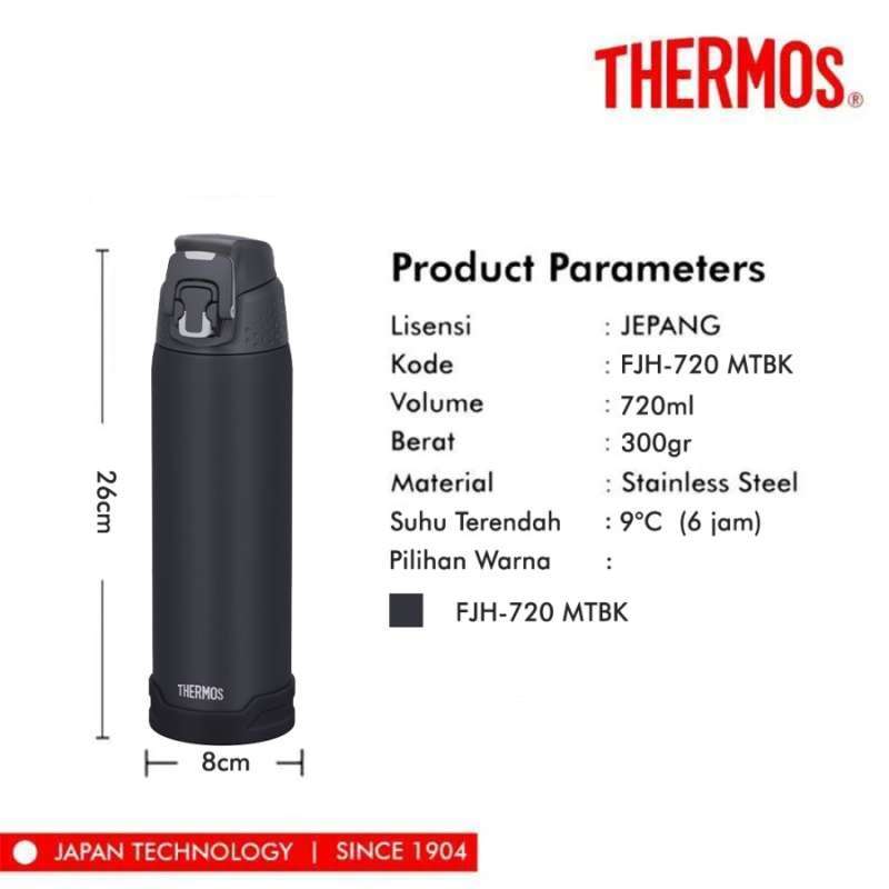 Jual Thermos Vacuum Insulated Sports Bottle - Matte Black 720 Ml (fjh-720-mtbk) Di Seller ...