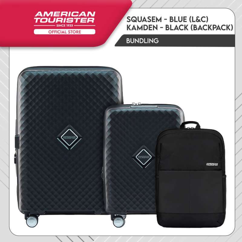 Jual Bundle American Tourister Squasem Cabin, Large Black + Kamden ...