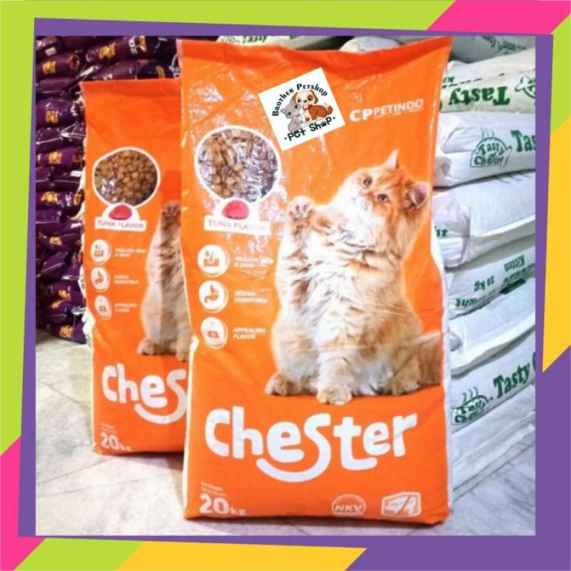 Jual GOJEK Chester Cat Food Tuna All Stage 20 kg Mirip Bolt Cat Food di ...
