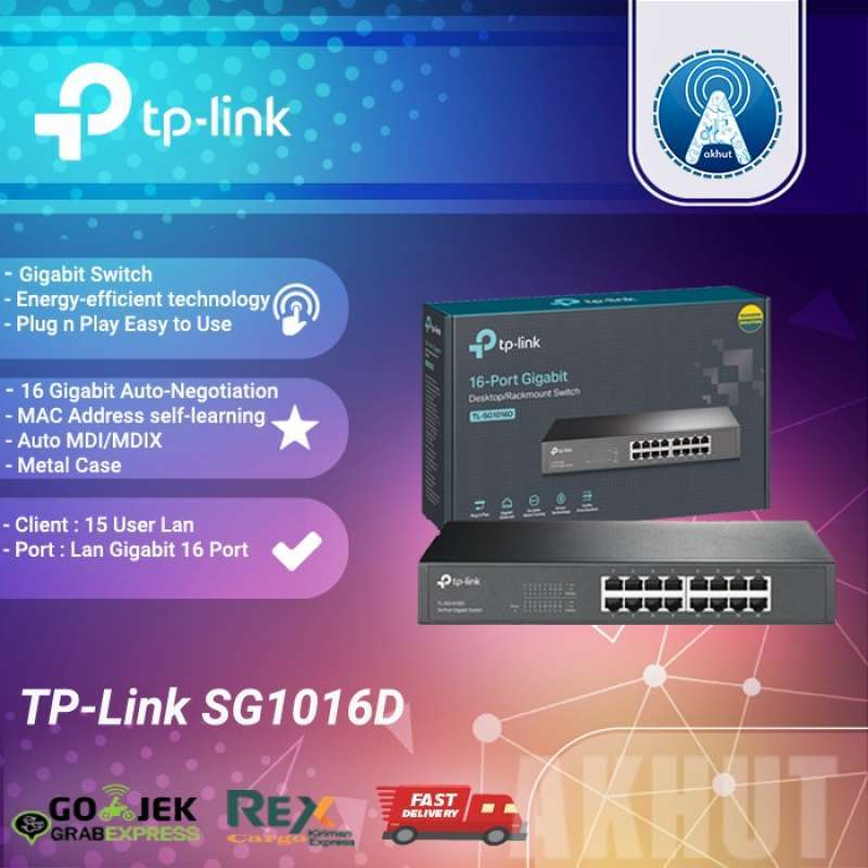 Jual TP-LINK TL-SG1016D 1000Mbps Gigabit Rackmount Switch Hub-16Port di ...