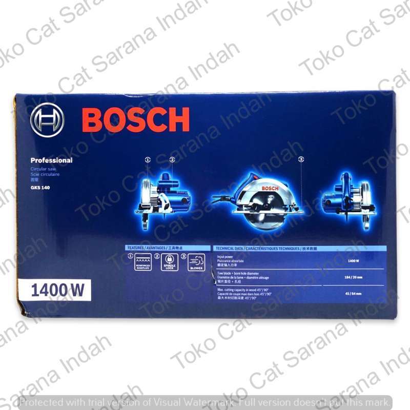 Jual Bosch Gks 140 Gergaji Listrik Mesin Potong Kayu 7 Inch 184mm Wood ...