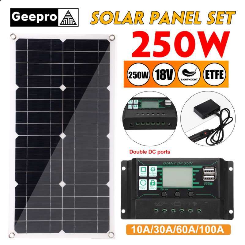 Jual Kit Panel Surya Portabel 250w. Dengan Pengontrol Tenaga Surya 10 ...