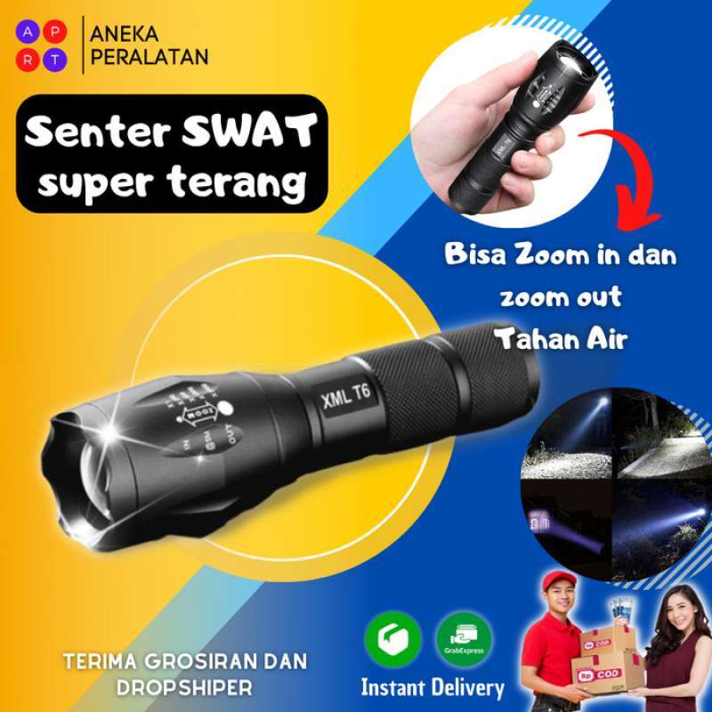 Promo PAKET SENTER SWAT SUPER TERANG XM-L2 8000 LUMENS NEW BRAND with box Diskon 59% di Seller ...