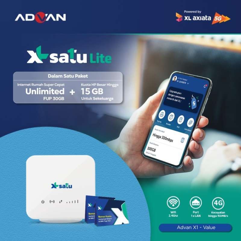Jual Advan X1 XL SATU Lite Value User Internet Rumah Unlimited Kuota ...