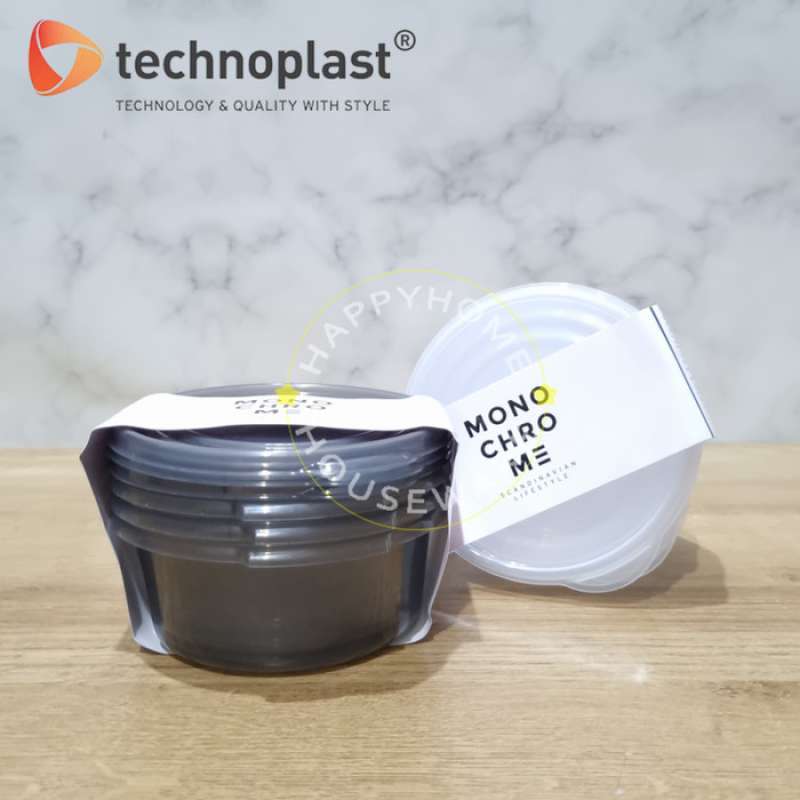 Promo Technoplast Monochrome Azumi Round Set Of 3pcs 600ml | Sealware ...