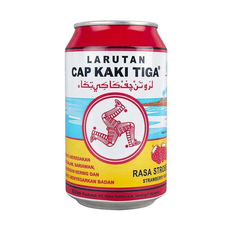 Promo Cap Kaki Tiga Strawberry Larutan Penyegar [320 mL/ 24 pcs/Karton ...