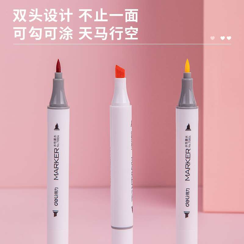 Jual Spidol Deli Artis's Marker Twin Tip Water Base 12 Warna - 70804-12 ...