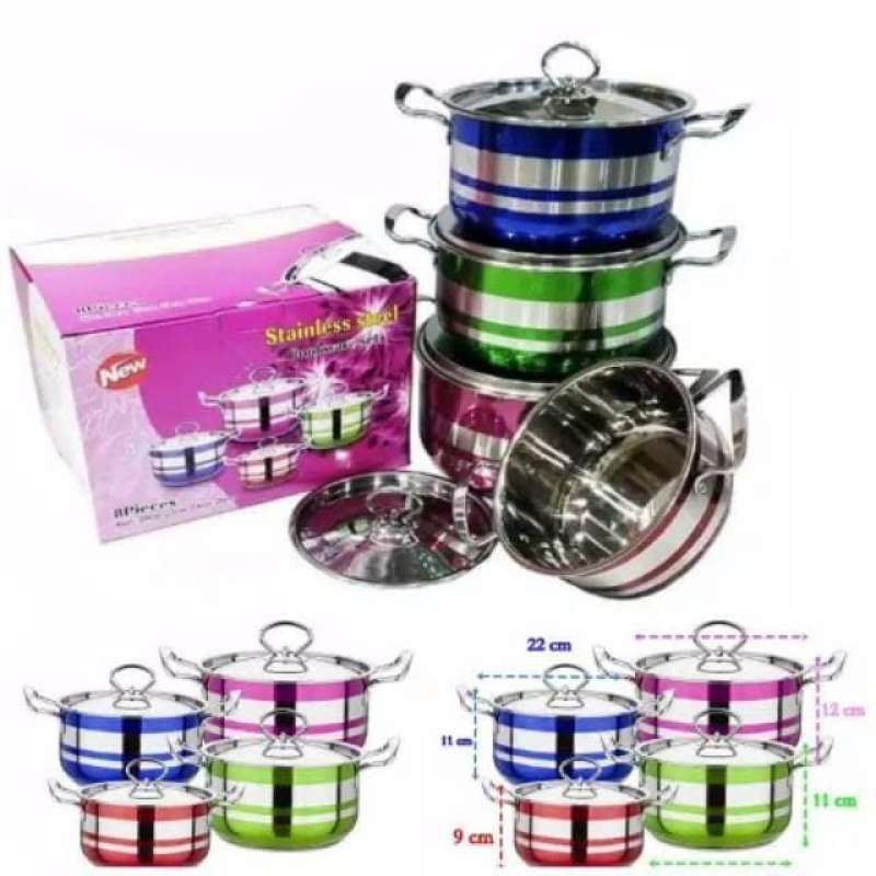 Jual Panci Warna Warni Stainless Steel Cookware Set Dapur Alat Masak ...