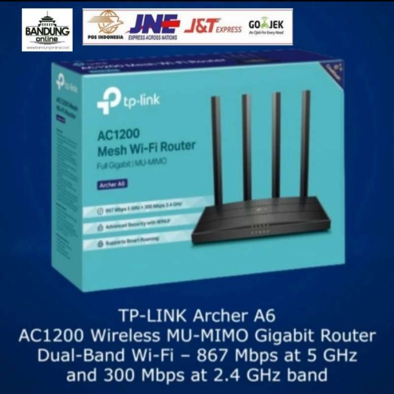 Jual Tp-Link Archer A6 Ac1200 Mesh Gigabit Dual Band Mumimo Wireless ...