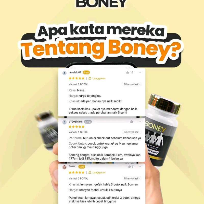Jual 𝐃𝐢𝐬𝐭𝐫𝐢𝐛𝐮𝐭𝐨𝐫 𝐑𝐞𝐬𝐦𝐢 Obat Peninggi Badan Boney Asli Kapsul Peninggi ...
