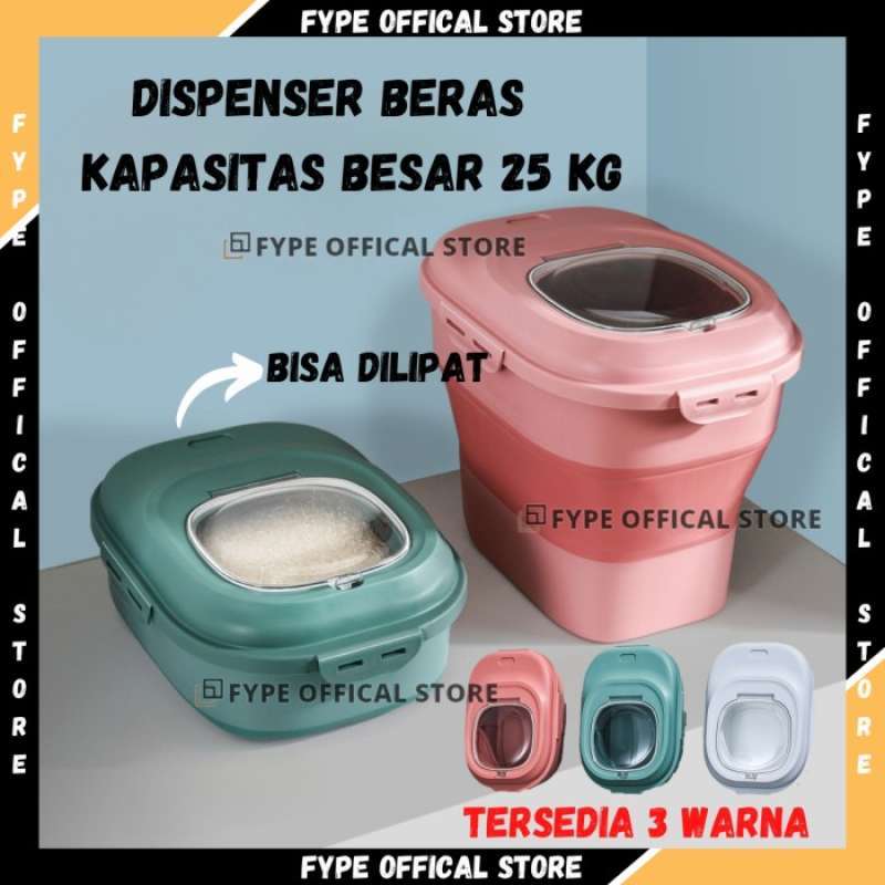 Jual FYPE DISPENSER BERAS 25KG KONTAINER BERAS LIPAT RICE BOX ANTI HAMA ...