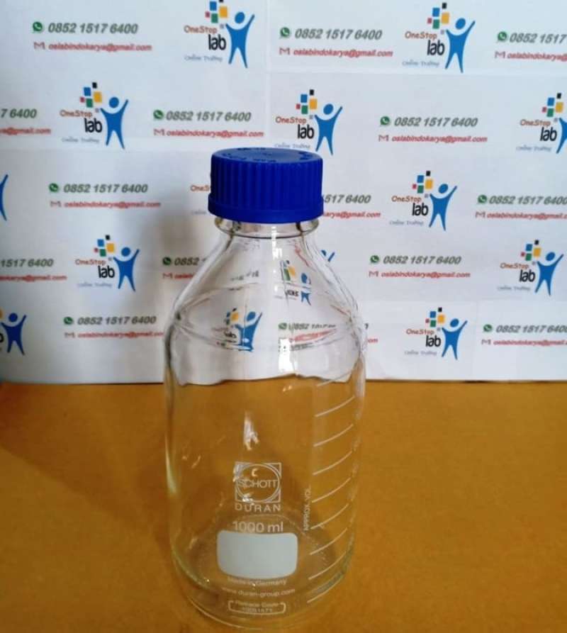 Promo Botol Lab Sample Cap 1000 Ml Laboratory Bottle Clear Screw Duran ...