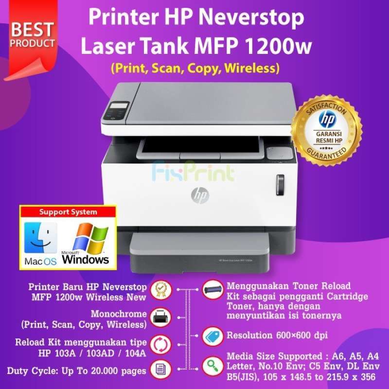 Jual Printer Neverstop Laser MFP 1200w / Multifunction Laserjet 1200 W ...