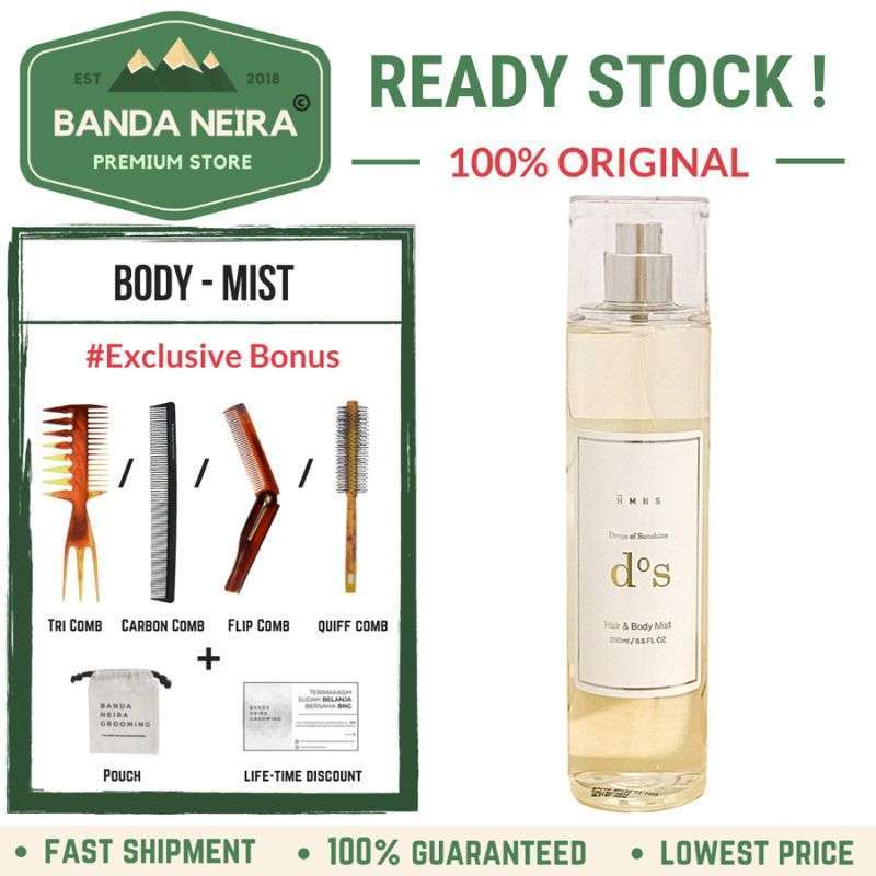 Jual Hmns Drops Of Sunshine Hair & Body Mist / Perfume - Texture Comb ...