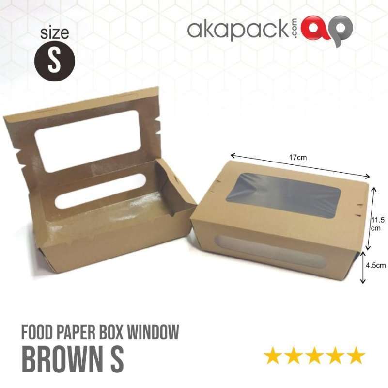 Jual Food Paper Box Window Kraft Ukuran Brown S & M - S Di Seller ...